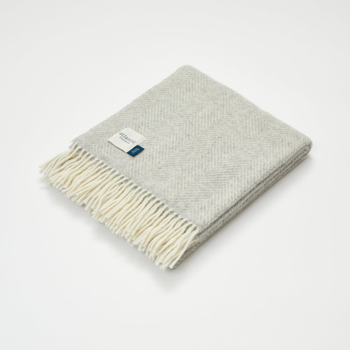 Knee Wool Blanket | Grey Herringbone | Atlantic Blankets