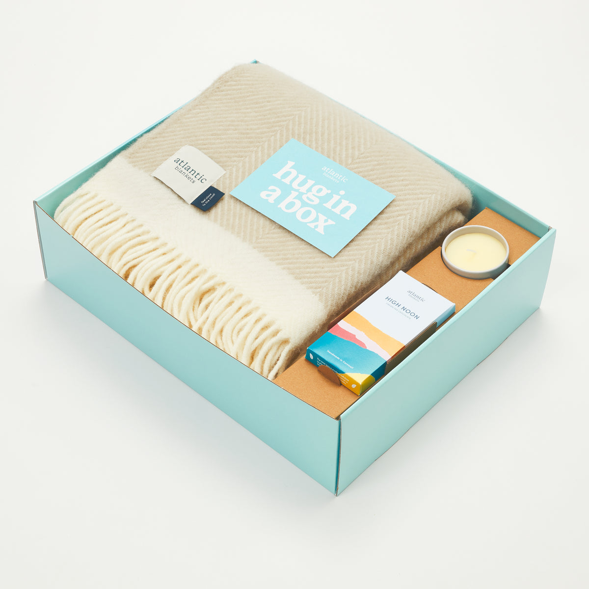 Hug in a Box Gift Set | Sand Dune Herringbone | Atlantic Blankets