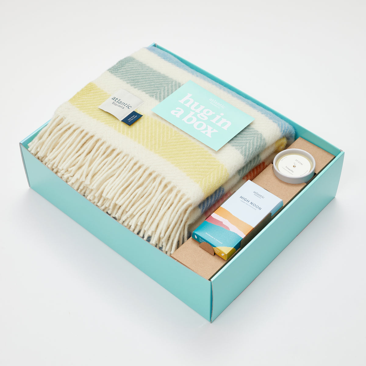 Hug in a Box Gift Set | Candy Stripe Herringbone | Atlantic Blankets