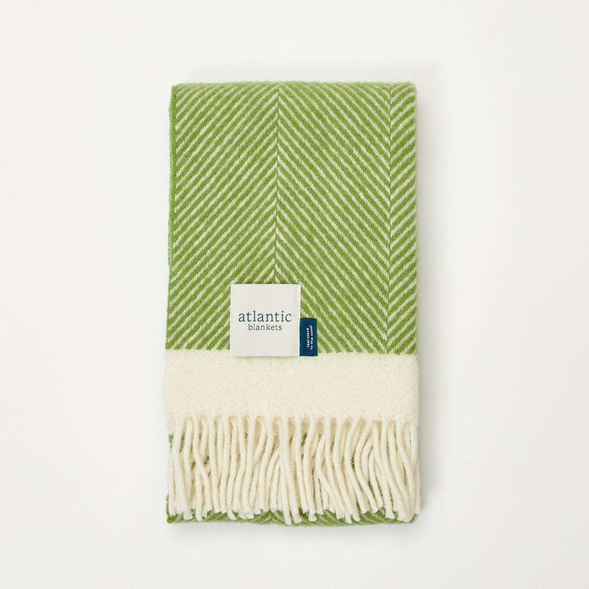 Snug Scarf - Herringbone Wool, Kelp Green – Atlantic Blankets