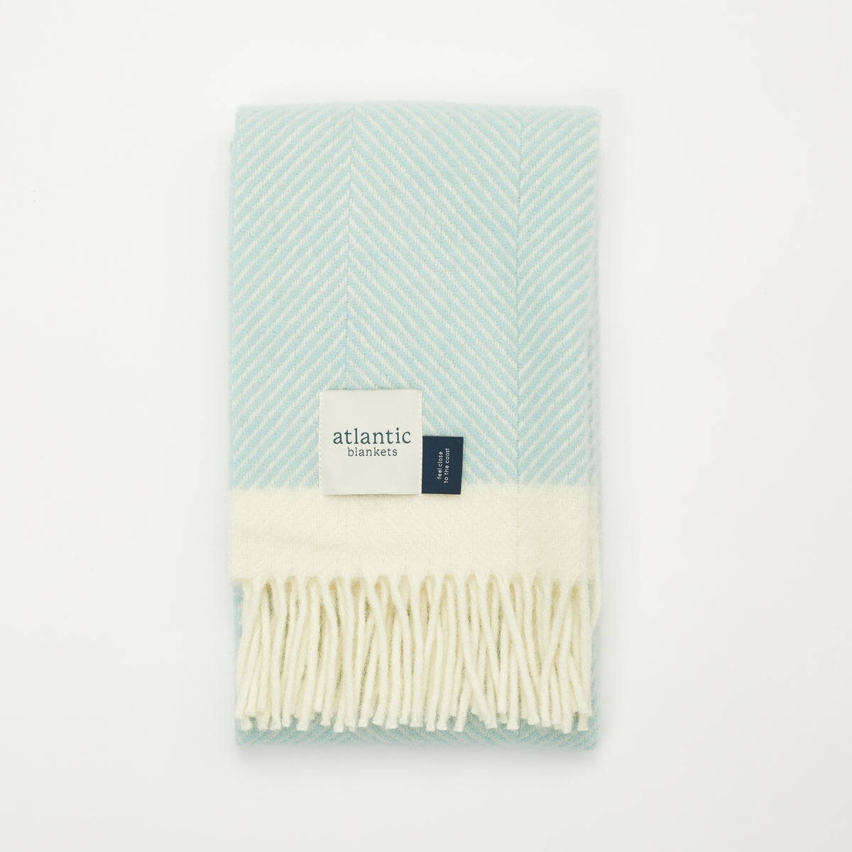 Snug Scarf - Herringbone Wool, Light Duck Egg Blue – Atlantic Blankets