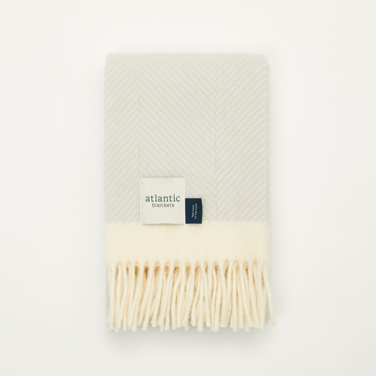 Snug Scarf - Herringbone Wool, Gull Grey – Atlantic Blankets