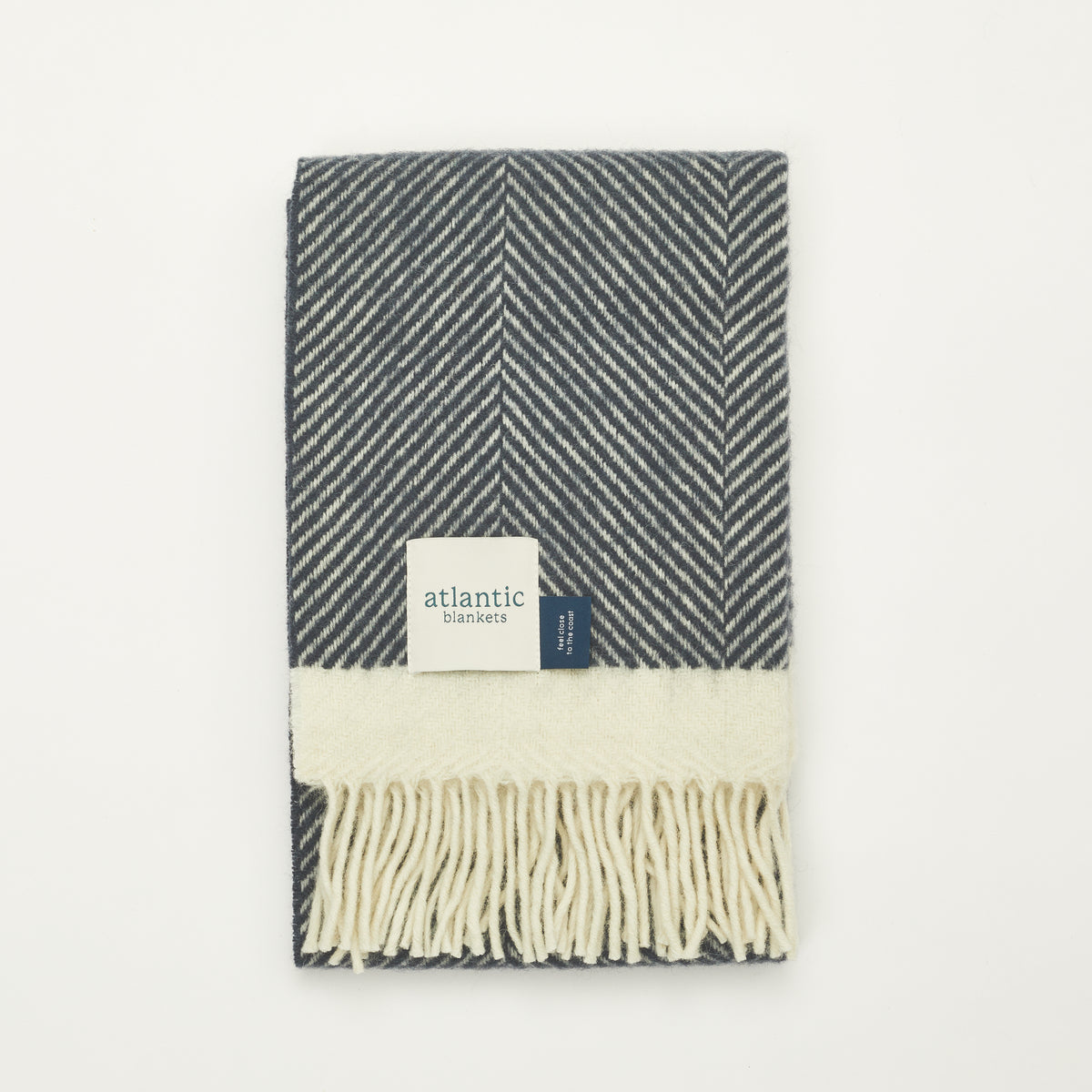 Snug Scarf - Herringbone Wool, Cornish Slate – Atlantic Blankets