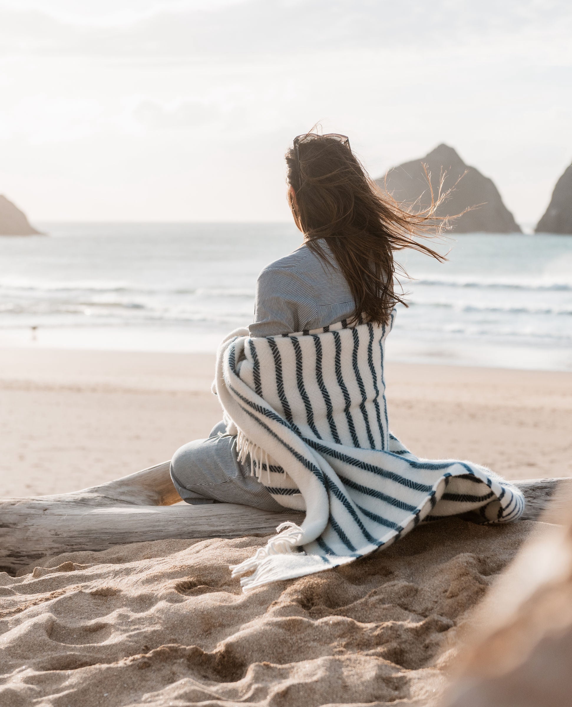 Wool Blanket Blue Noon Atlantic Blankets