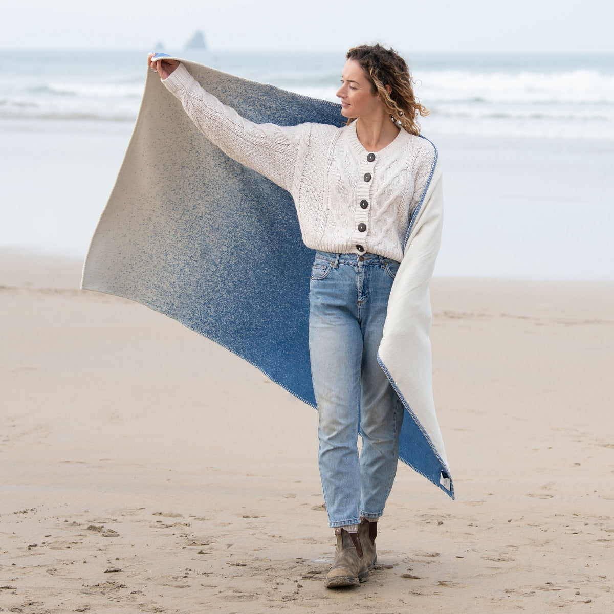 Recycled Cotton Blanket | Blue Sea Spray | Atlantic Blankets